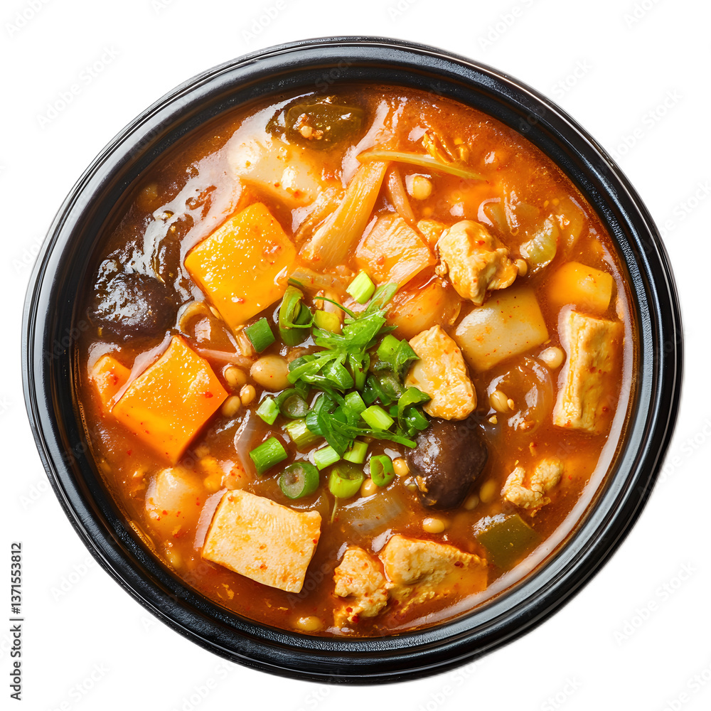 Flavorful Korean Soybean Paste Stew with Tofu and Vegetables Stock ...