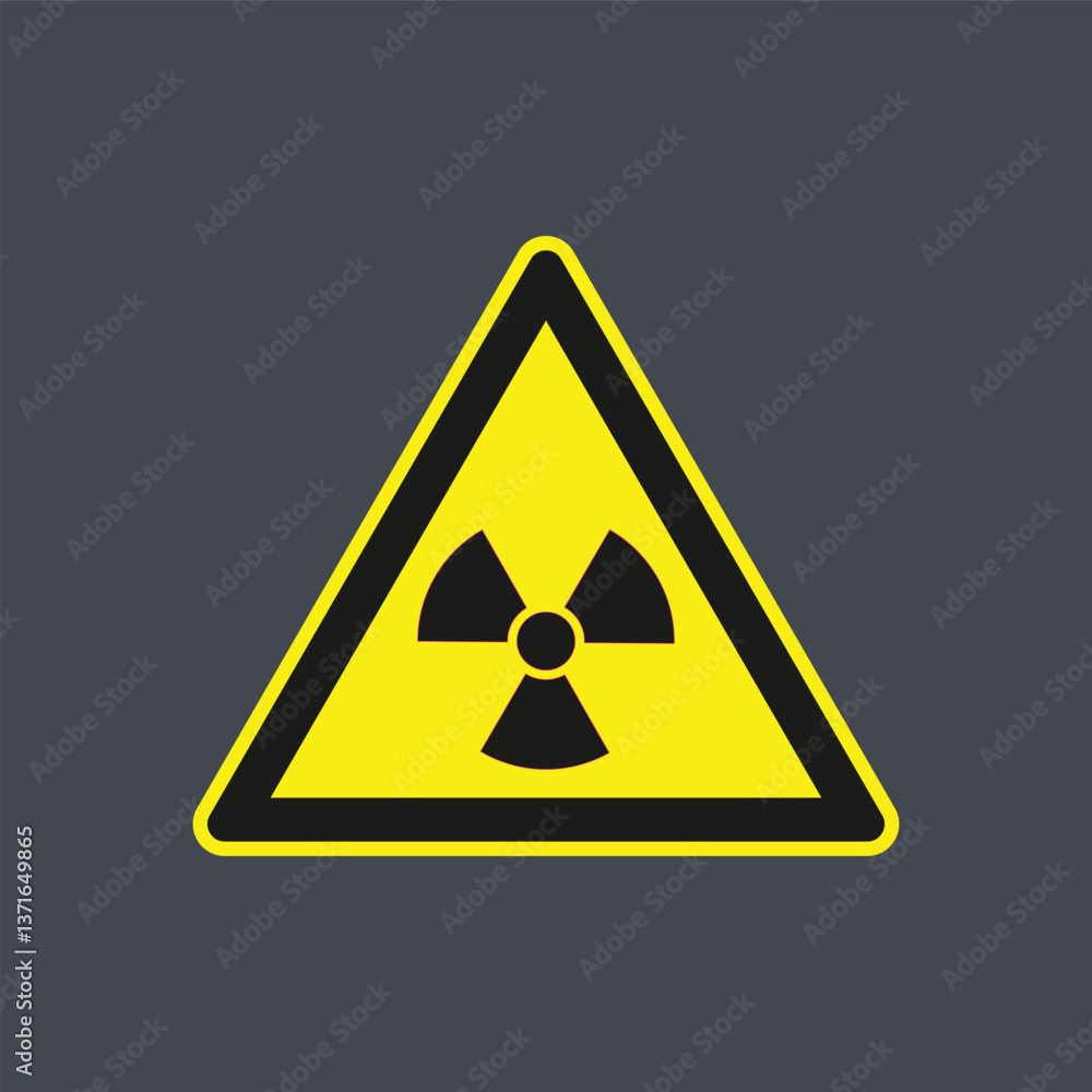 Radioactive danger sign -warning sign Stock Vector | Adobe Stock