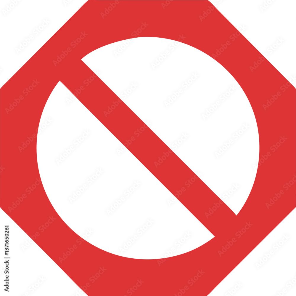 prohibited sign icon with red circle and diagonal line, symbolizing restriction, ban, or no ...