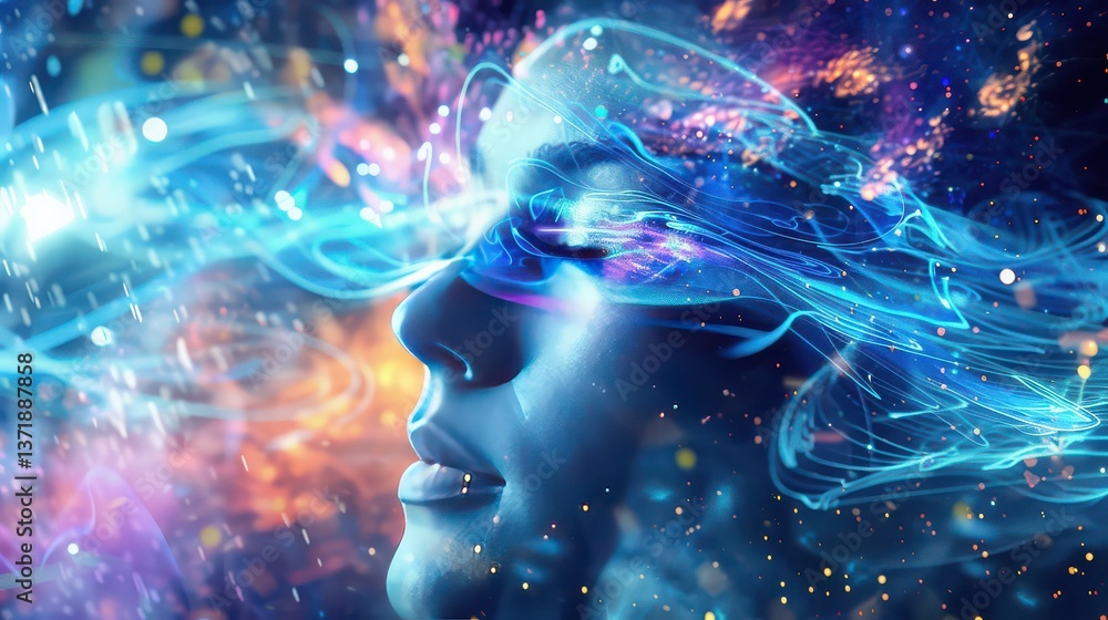 Lucid dreaming training using virtual reality simulations Stock Photo ...