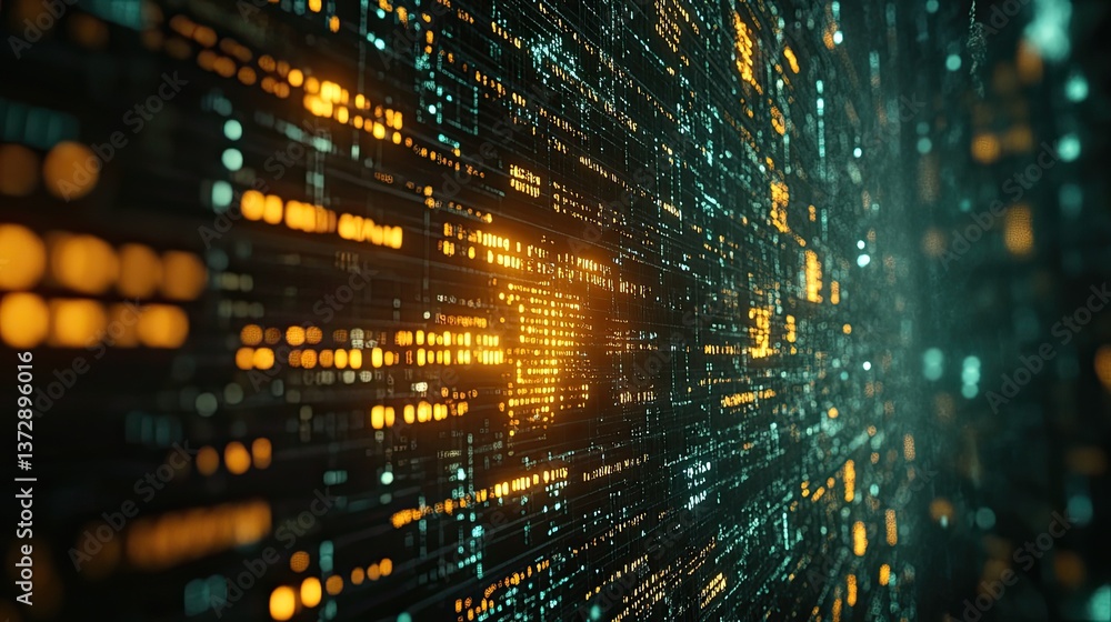 Stock market ticker symbols scrolling across the screen, displaying ...