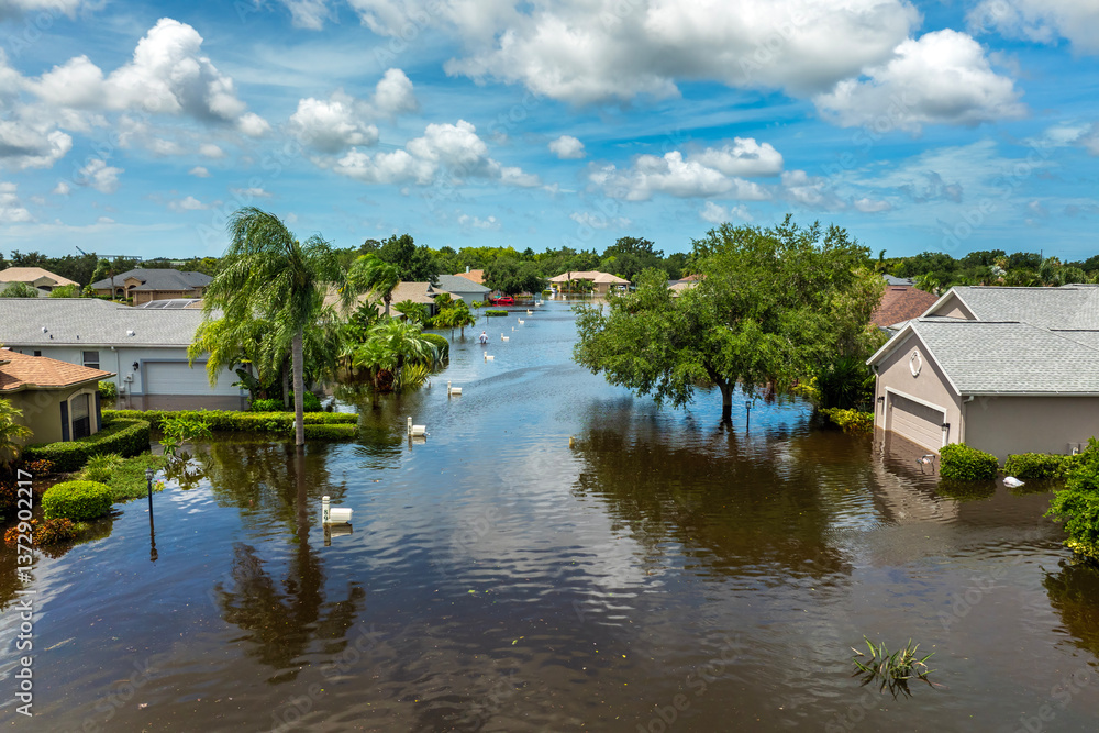 Flooding in Florida caused by tropical storm from hurricane rainfall ...