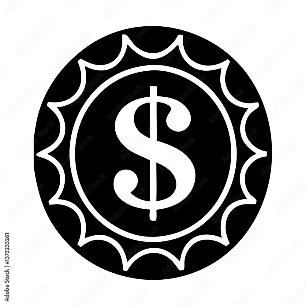 Financial Emblem: A bold emblem showcases the universal symbol of ...