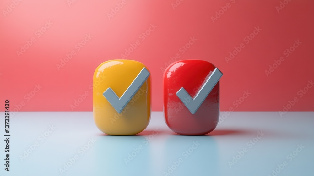 correct and wrong check mark icon choice sign test checklist button ...