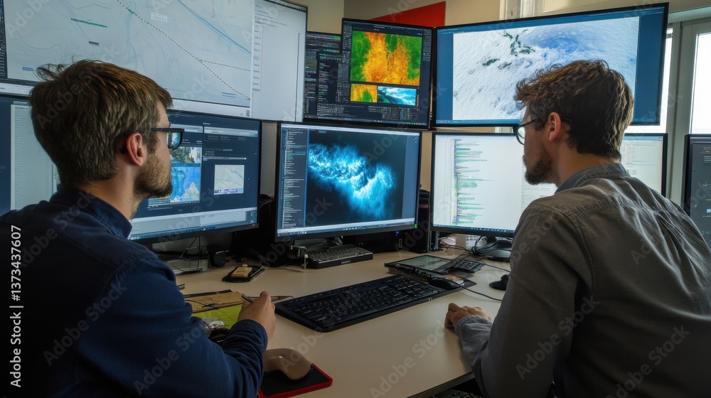 AI developer designing machine learning models for climate change ...