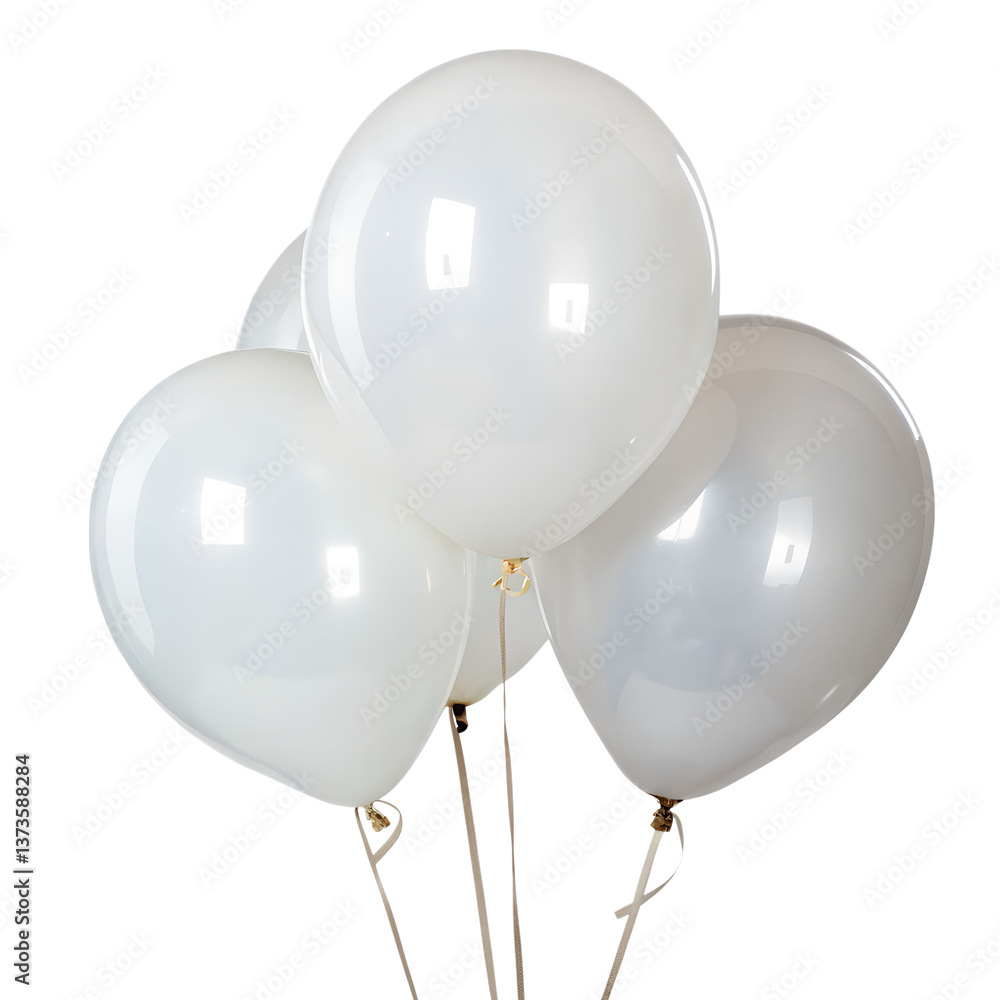 White balloons on transparent background Stock Photo | Adobe Stock