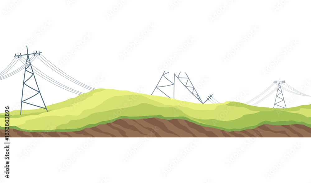 Game landscape. Cartoon design nature. Landscape of soil section ...