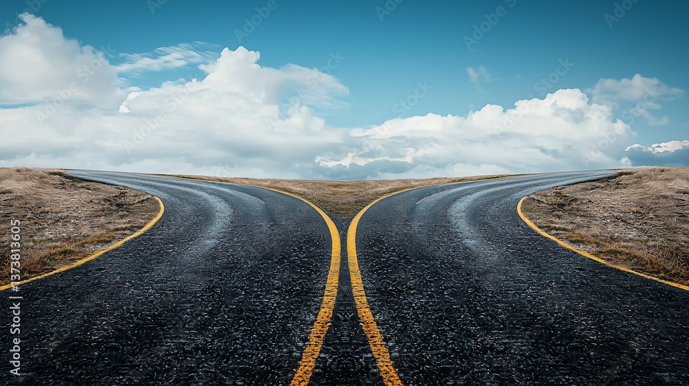 Forked road symbolizing career change and future planning decisions ...