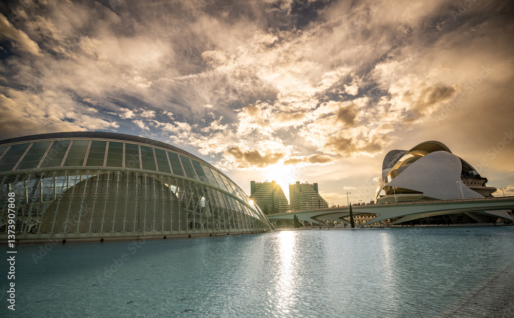 april 2025 Iconic Public Buildings in Valencia Reflecting in Water ...