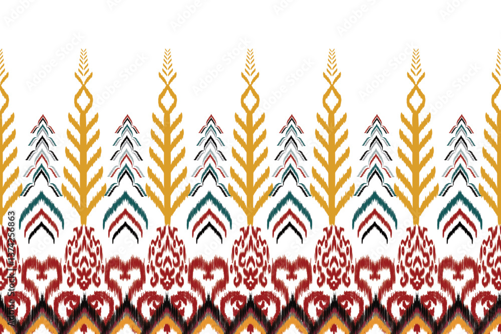 Seamless Ikat pattern inspired handwoven textiles. design features soft ...