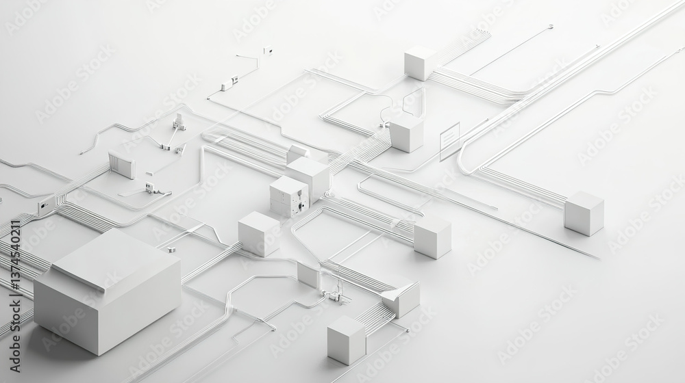 FTP Data Flow Illustration: White and Light Gray Design for Network ...