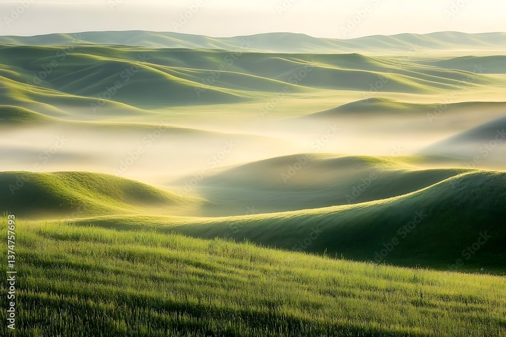 divine drift of vapor over grasses displays rich tie between passing ...
