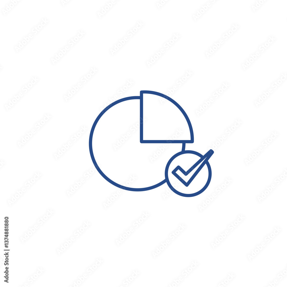 Voting pie chart with check mark representing polls and voting Stock ...
