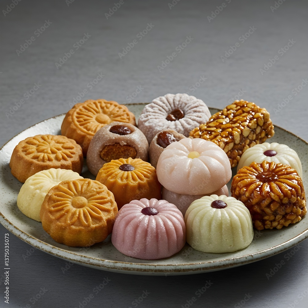 Hangwa - Traditional Korean Sweets Assortment Stock Photo | Adobe Stock