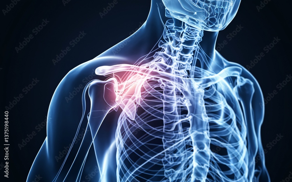 Shoulder Bone Cross-Section neon, Shoulder pain, skeletal anatomy ...