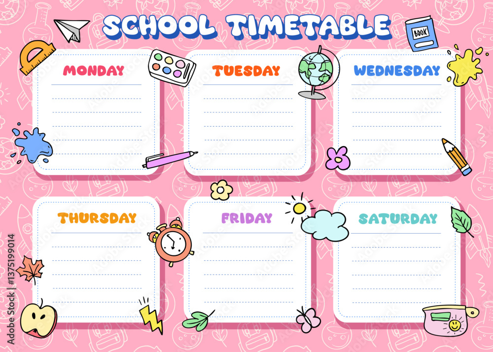 school time table , schedule blank, autumn event, back to school ...