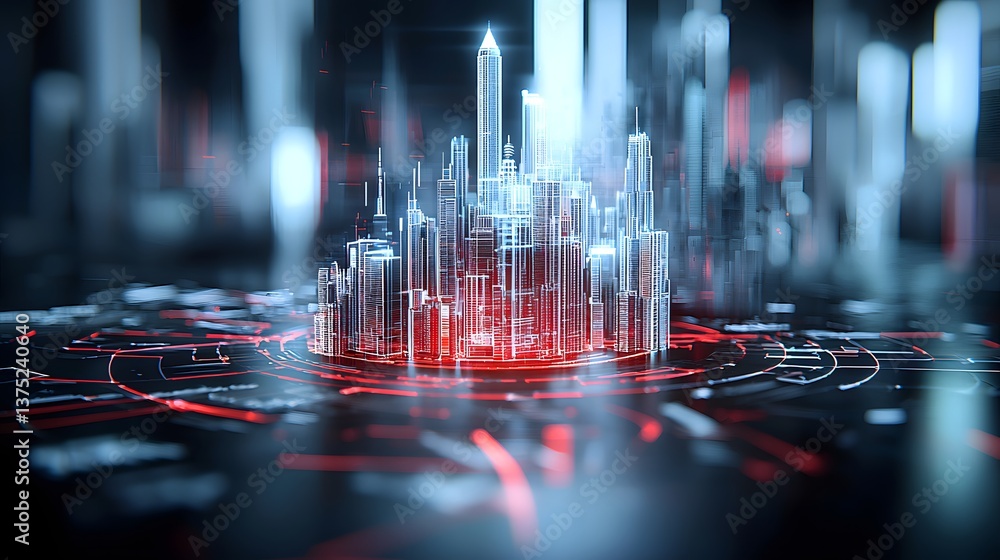 A smart city financial ecosystem, interconnected digital banks ...