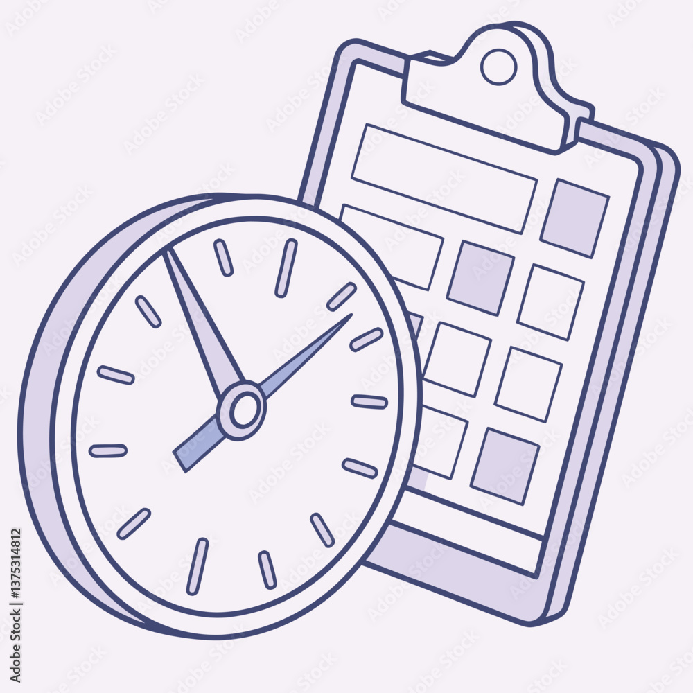 Time Management Clock Icon for Scheduling and Reminder Applications in ...