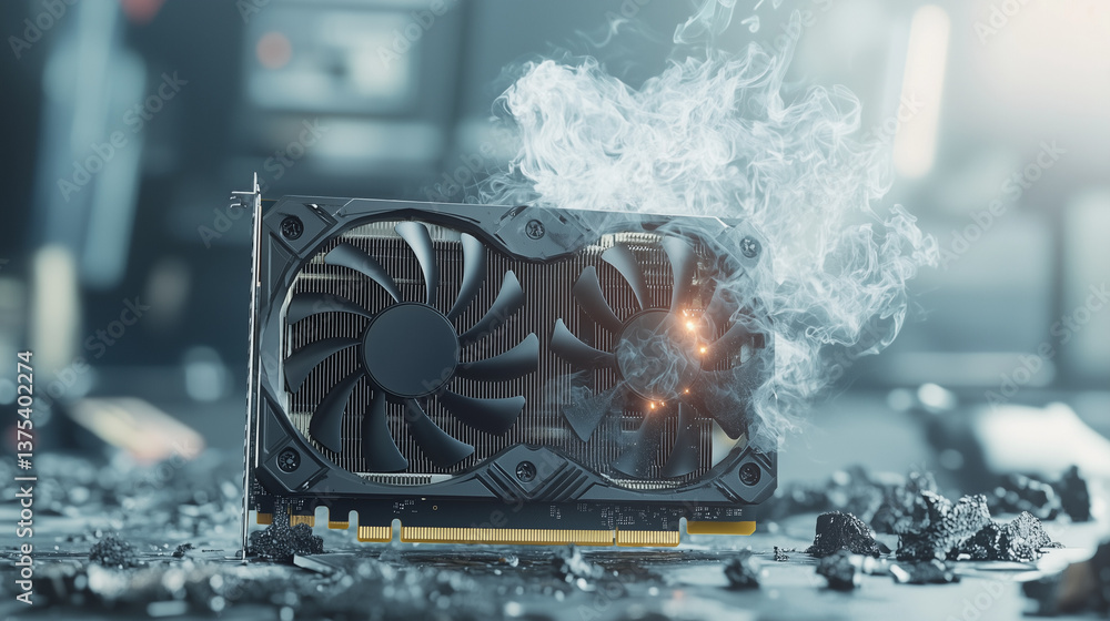 Overheated Graphics Card: An up-close view of a graphics card ...