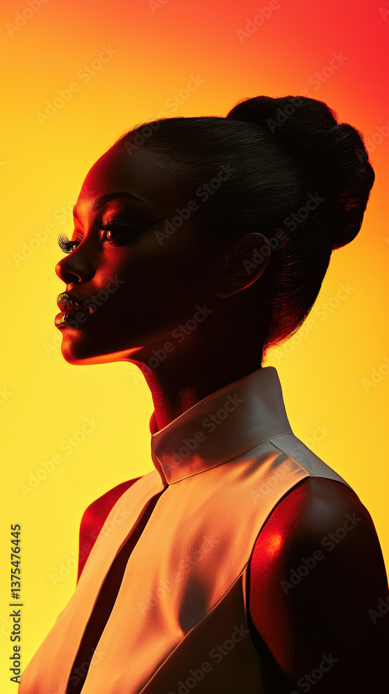 A fashion editorial photography, front shot, professional female model ...