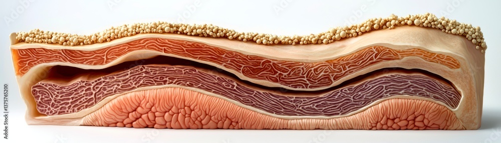 cross section of human skin illustrating epidermis dermis and ...