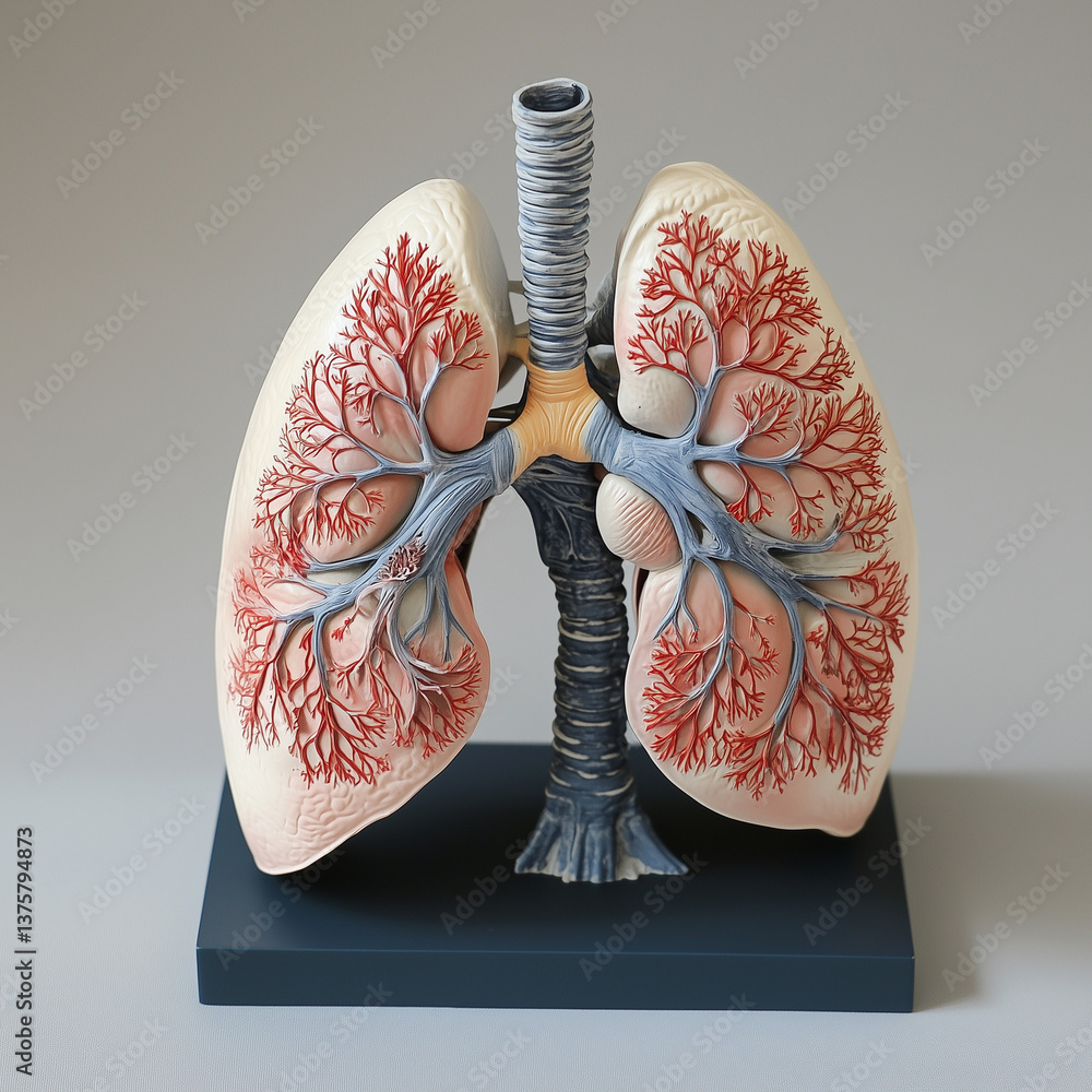 Anatomically accurate model of human lungs with detailed ...