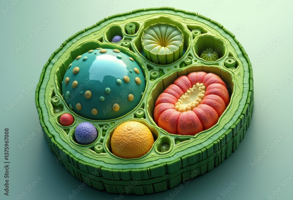 detailed plant cell structure diagram biological botany anatomy ...