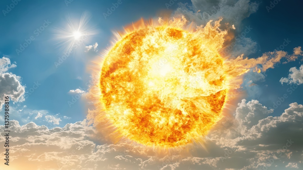 Fusion reaction inside the sun's core cosmic event gigapixel image ...