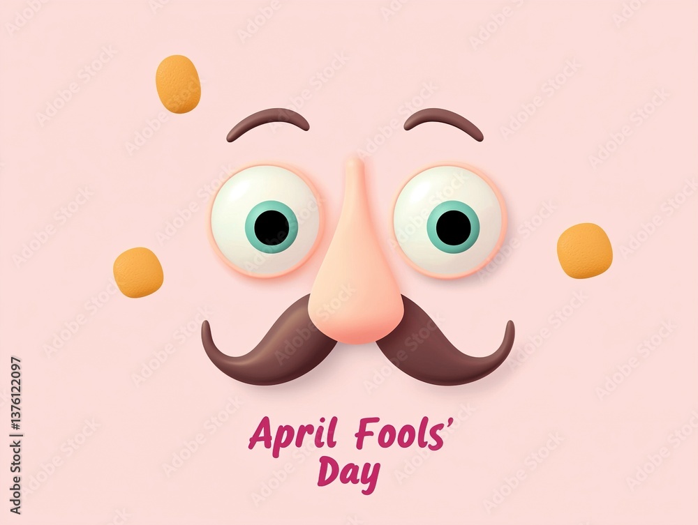 Stock-Illustration „Flat vector logo of a nose with a mustache and big ...