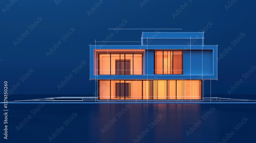 Modern architectural design concept urban environment 3d rendering ...