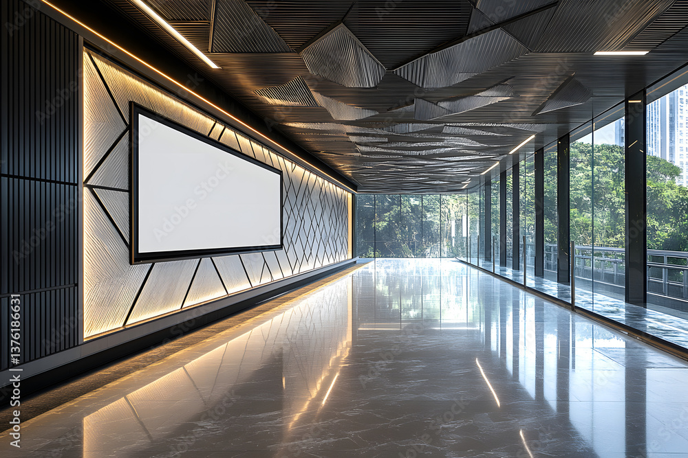 Fotografie Blank Digital Billboard Display in a Modern Subway Station ...