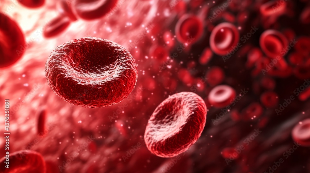 Realistic closeup of red blood cells in circulation for World Blood ...