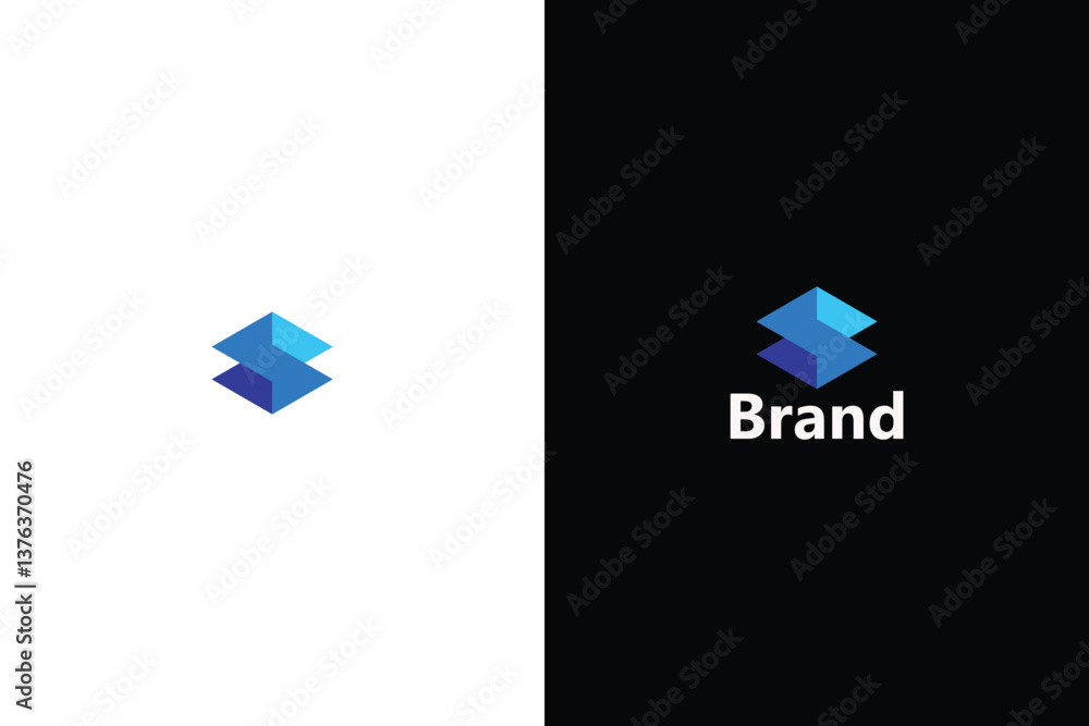 Layer letter S or number 8 monogram, overlapping letter S logo design ...