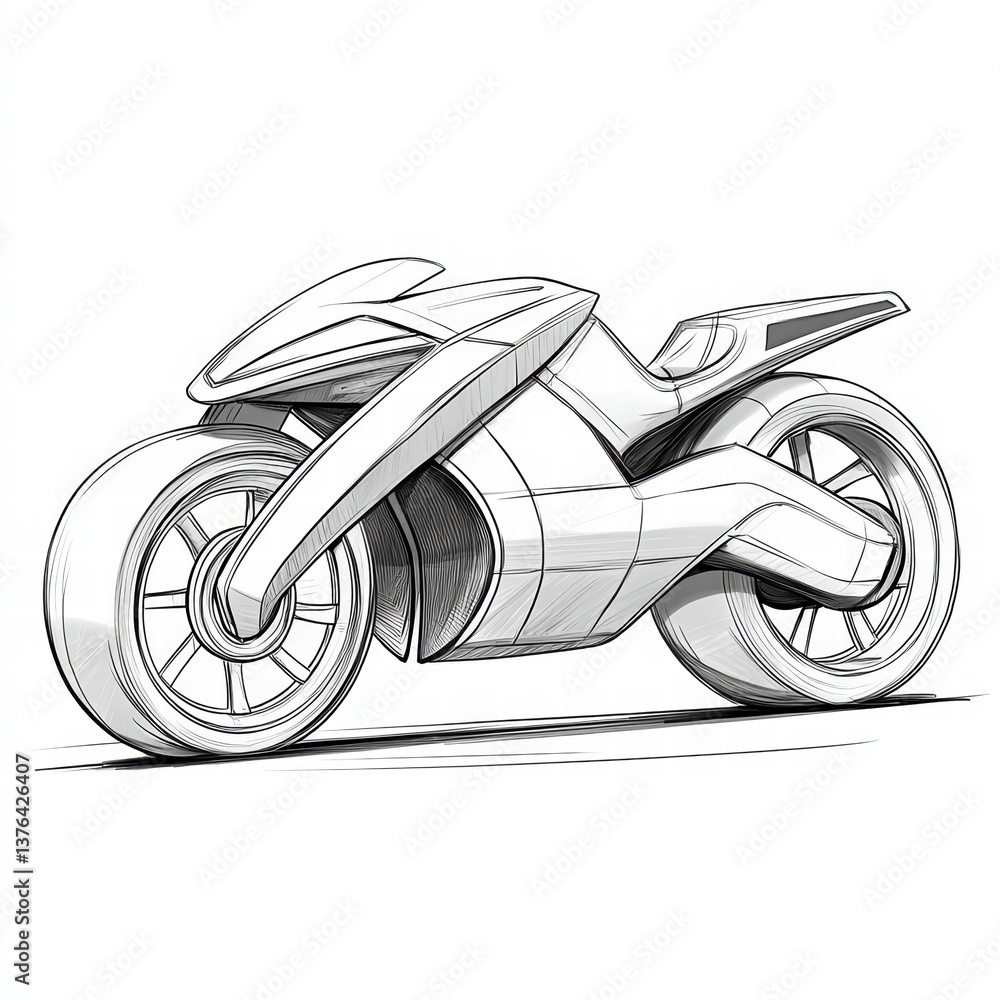 Stock-Illustration „Future of Motion Sketch: A detailed sketch of a ...