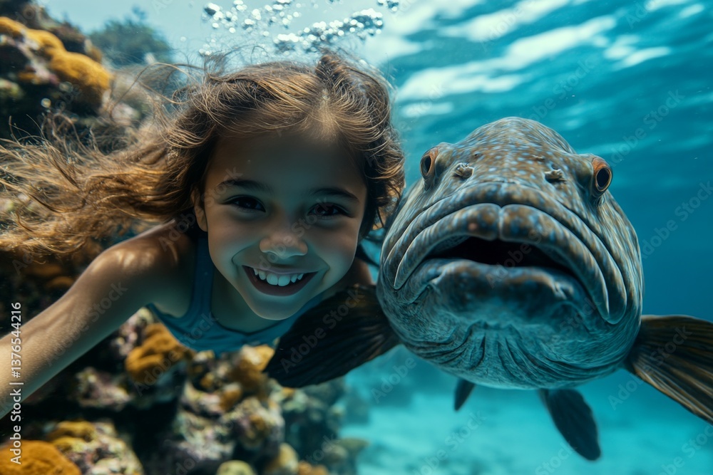 Ocean predators. Swimming with toxic fish. Encounter with dangerous ...