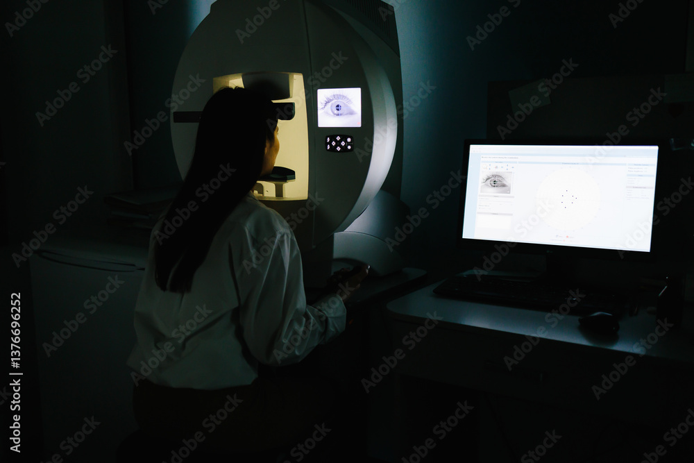 Perimetry eye test for early signs of glaucoma in women at an ...