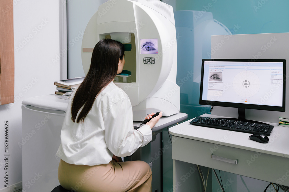 Perimetry visual field test for measure all areas of eyesight ...