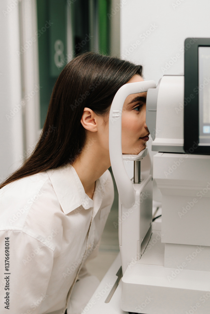 Retinal Scans On Display Assisting In Early Diagnosis Of Eye Diseases Girl Undergoes An Oct