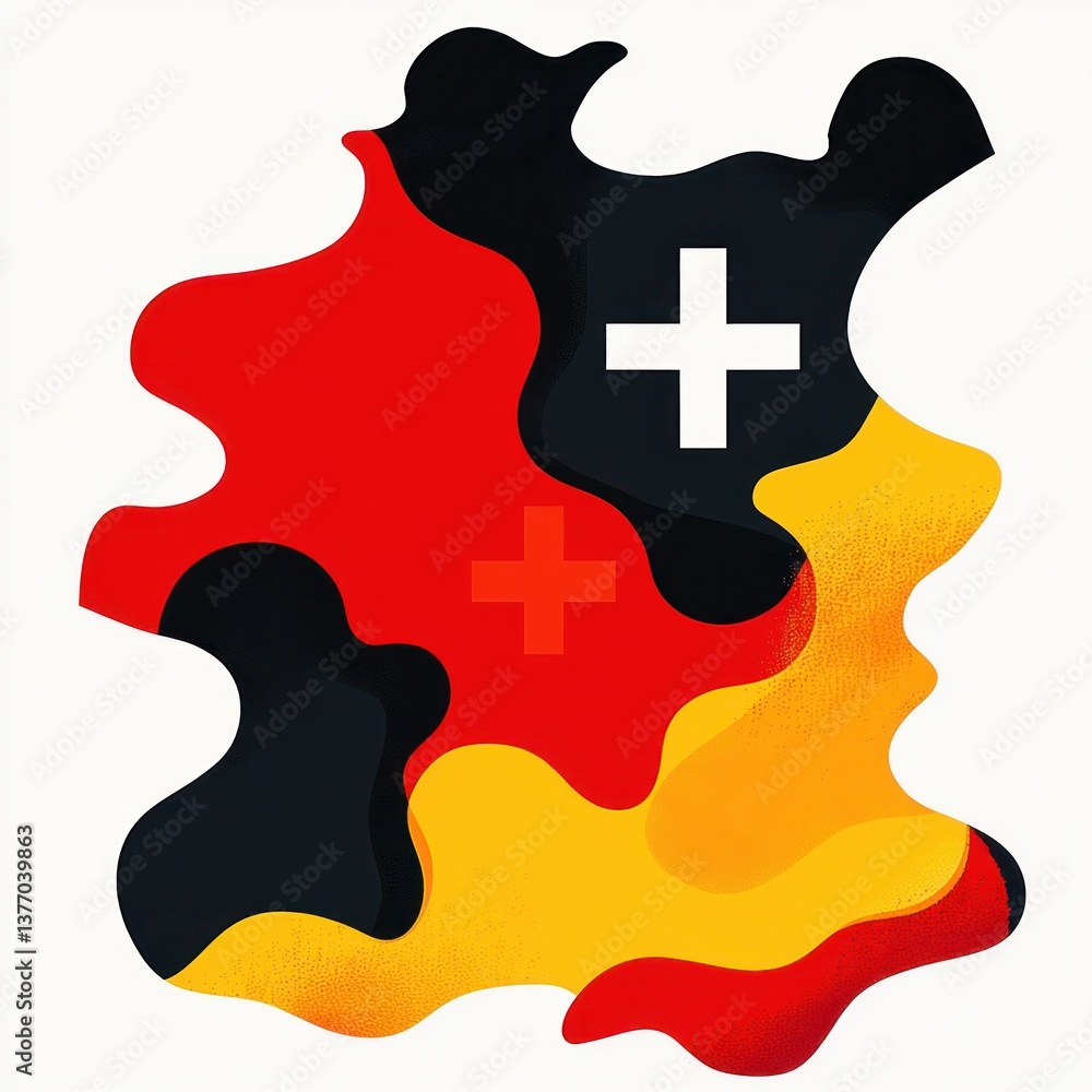 Bundestagswahl 2025 Election Poster with Germany Outline, Voting Symbol ...