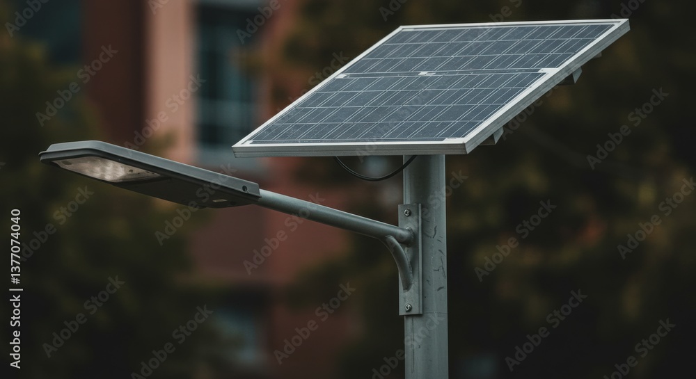 Solar Street Light Featuring Photovoltaic Solar Panels in Urban ...