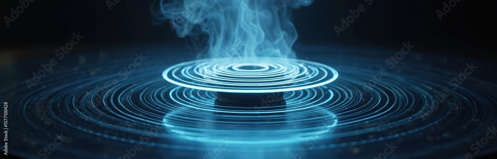 Electromagnetic rings spin generating visible magnetic field lines ...