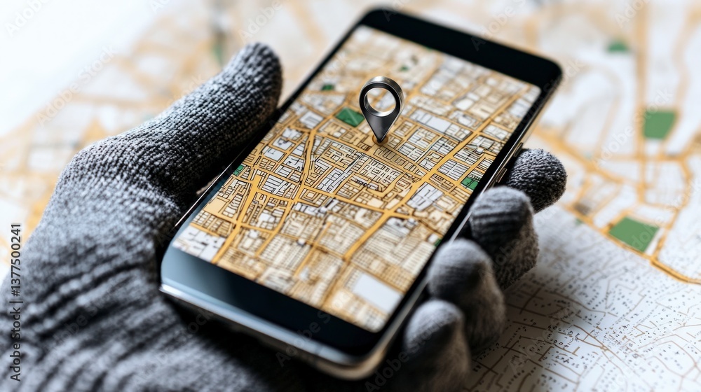 Stock-Illustration „Navigating the City Using Mobile Maps for Urban ...