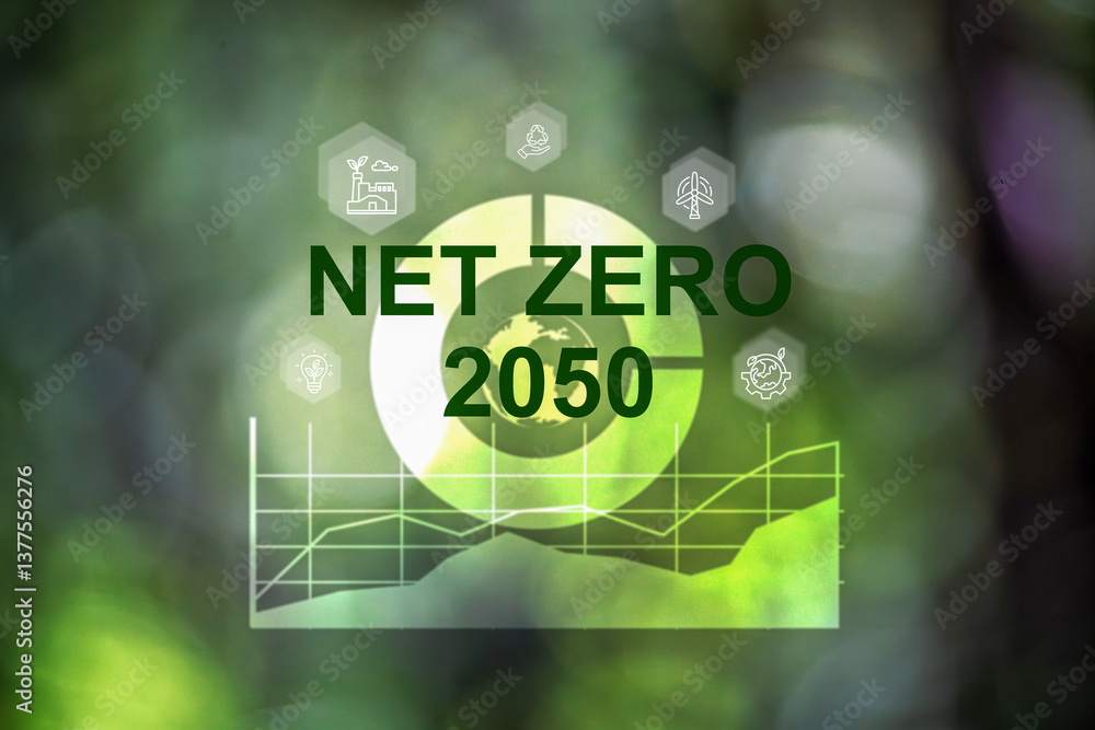 Net Zero 2050 Carbon Neutral and Net Zero Concept natural environment A climate-neutral long ...