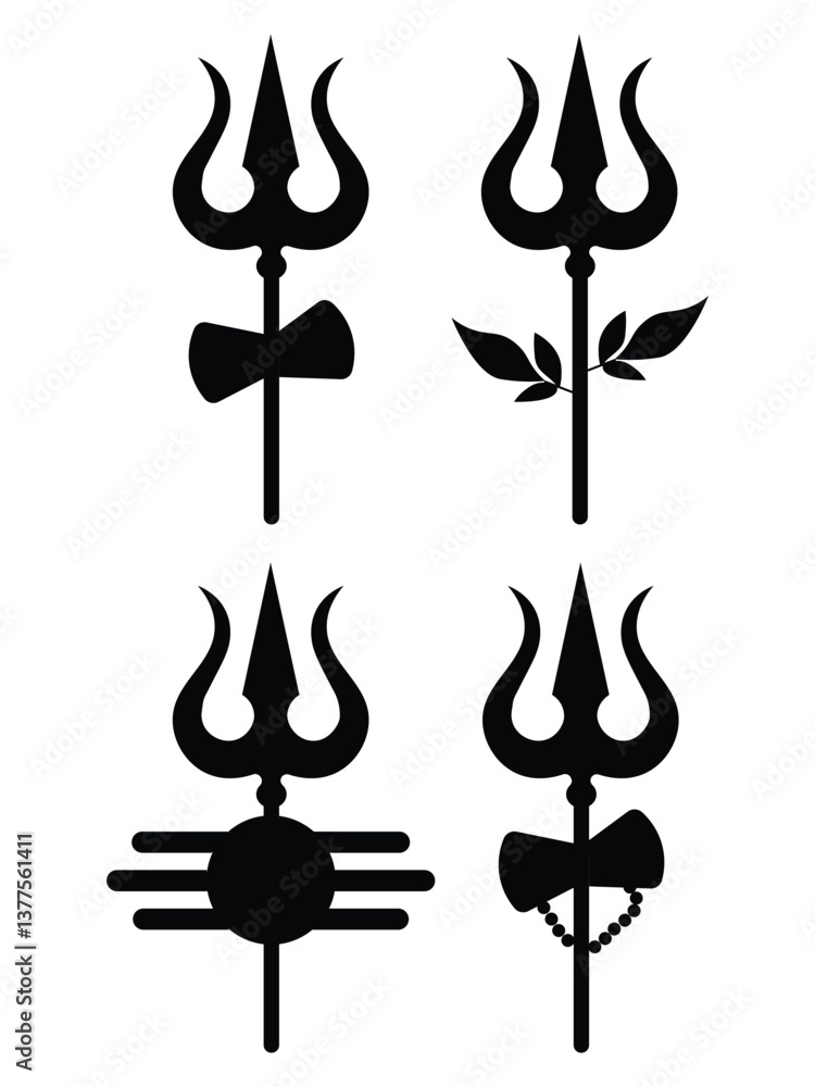 Vector de Stock Lord Shiva weapon trishul vector. Maha Shivratri hindu ...