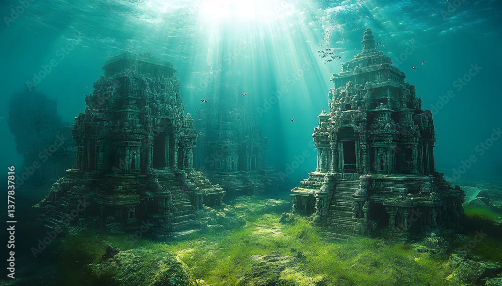 AI generated image of Dwaraka, the ancient Indian city submerged under ...