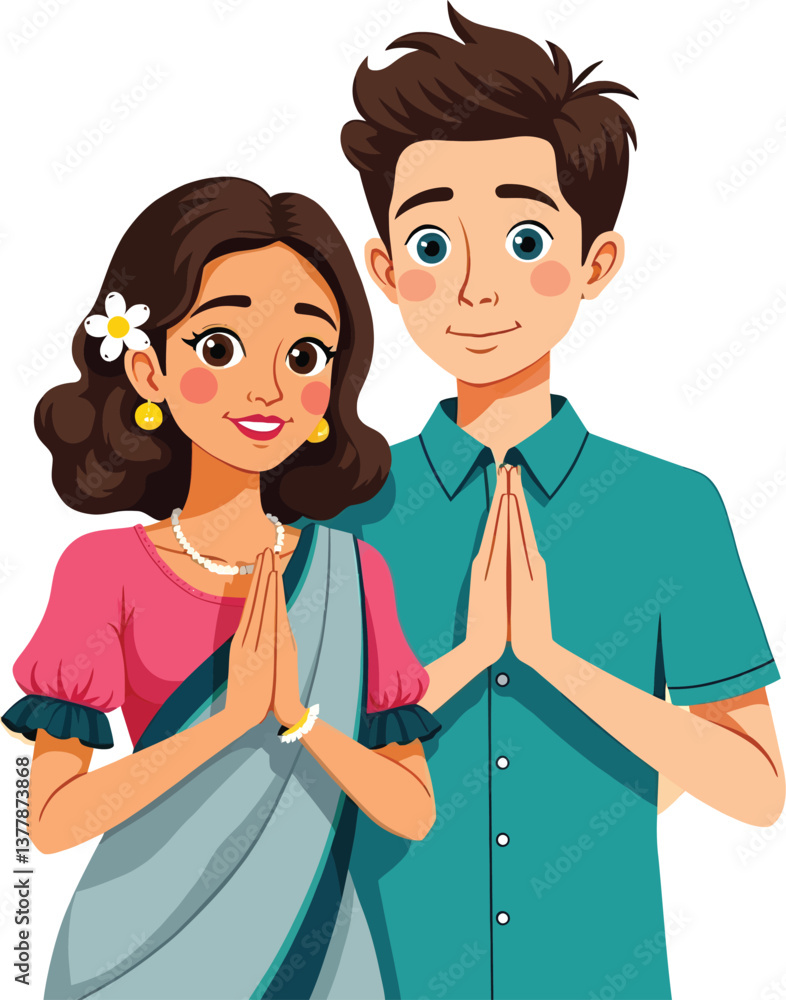 Image vectorielle Stock Traditional Sri Lankan Couple with heart ...