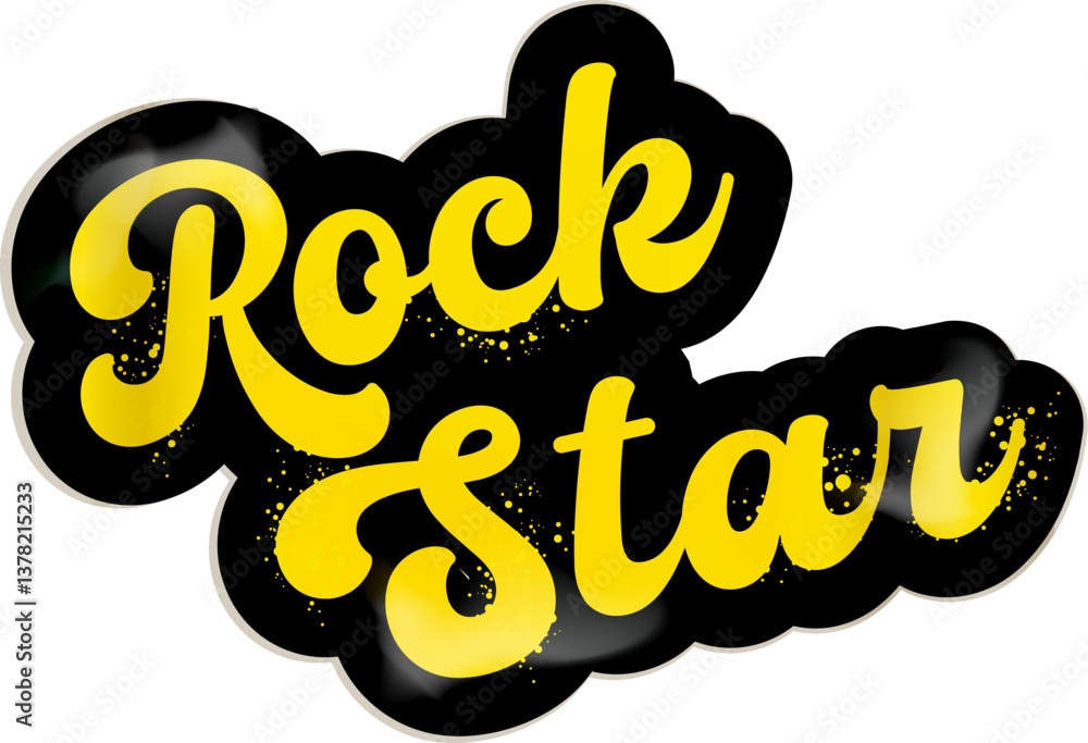 Rock star text vector print for t shirt isolated Retro paperrock star ...
