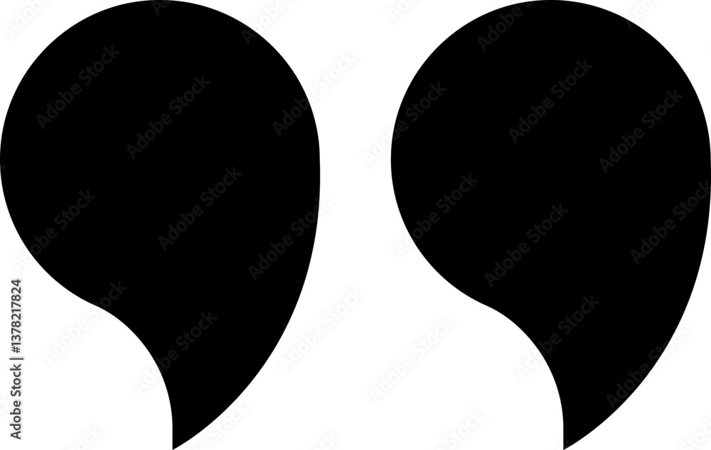 Quote mark, quotes black filled icon sign design isolated on ...