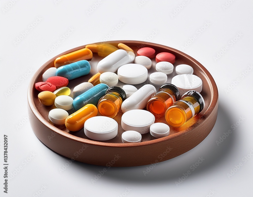 Bote de farmacos en pastilla y píldoras de Medicina. Concepto de ...