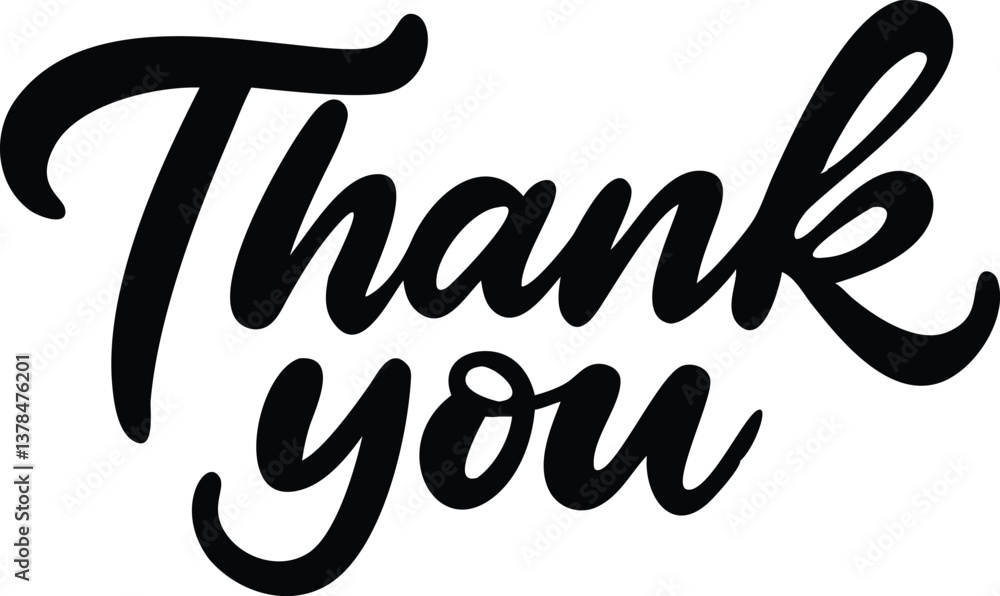 Thank You Calligraphy on Transparent Background Elegant Script ...